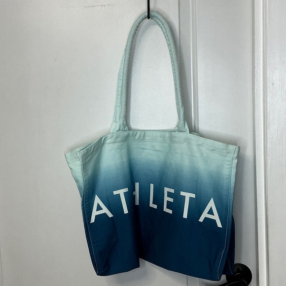 Athleta | Bags | Athleta Teal And Navy Ombre Tote | Poshmark